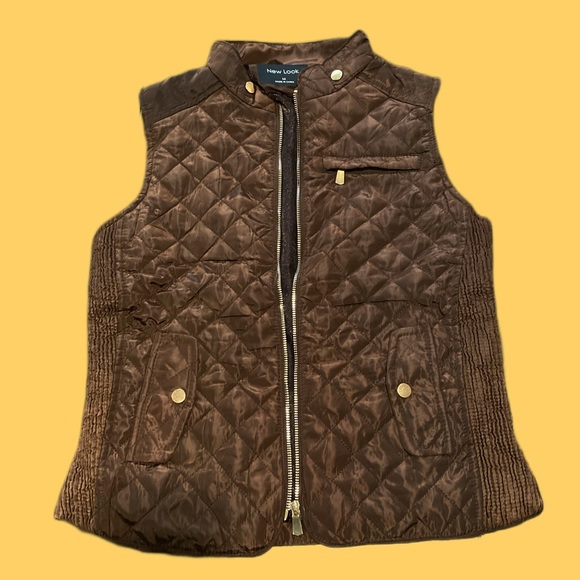 New Look | Jackets & Coats | Dark Brown New Look Puffer Vest | Poshmark
